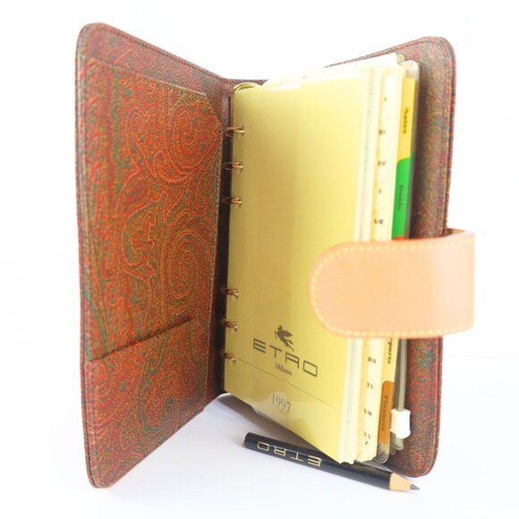 Etro | Bags | Rare Vintage 997 Etro Paisley Print Agenda Planner ...
